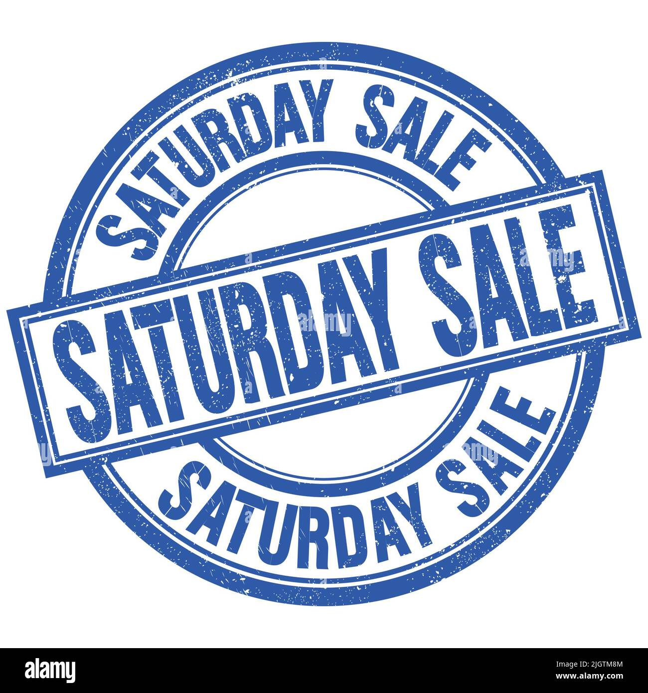 SATURDAY SALE text written word on blue round stamp sign Stock Photo ...