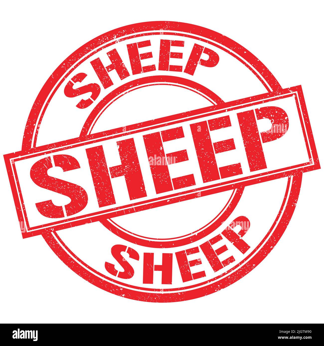 SHEEP text written on red round stamp sign Stock Photo - Alamy