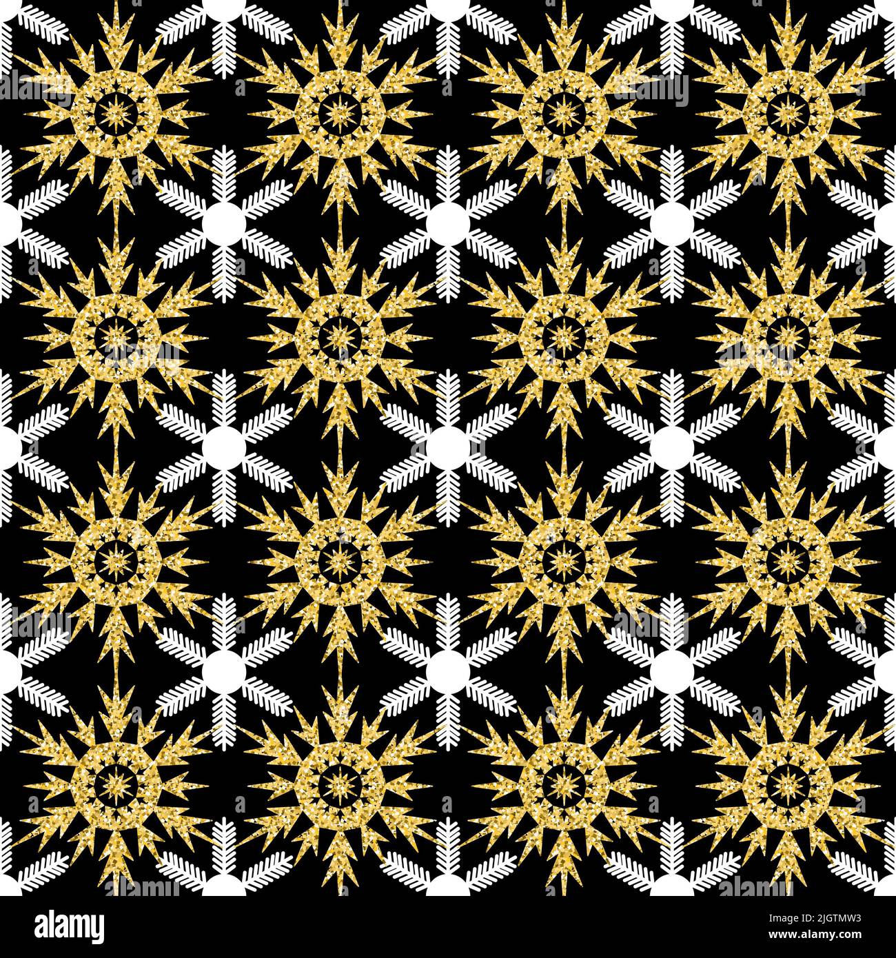 Christmas new year snowflake seamless pattern gold black luxury design ...