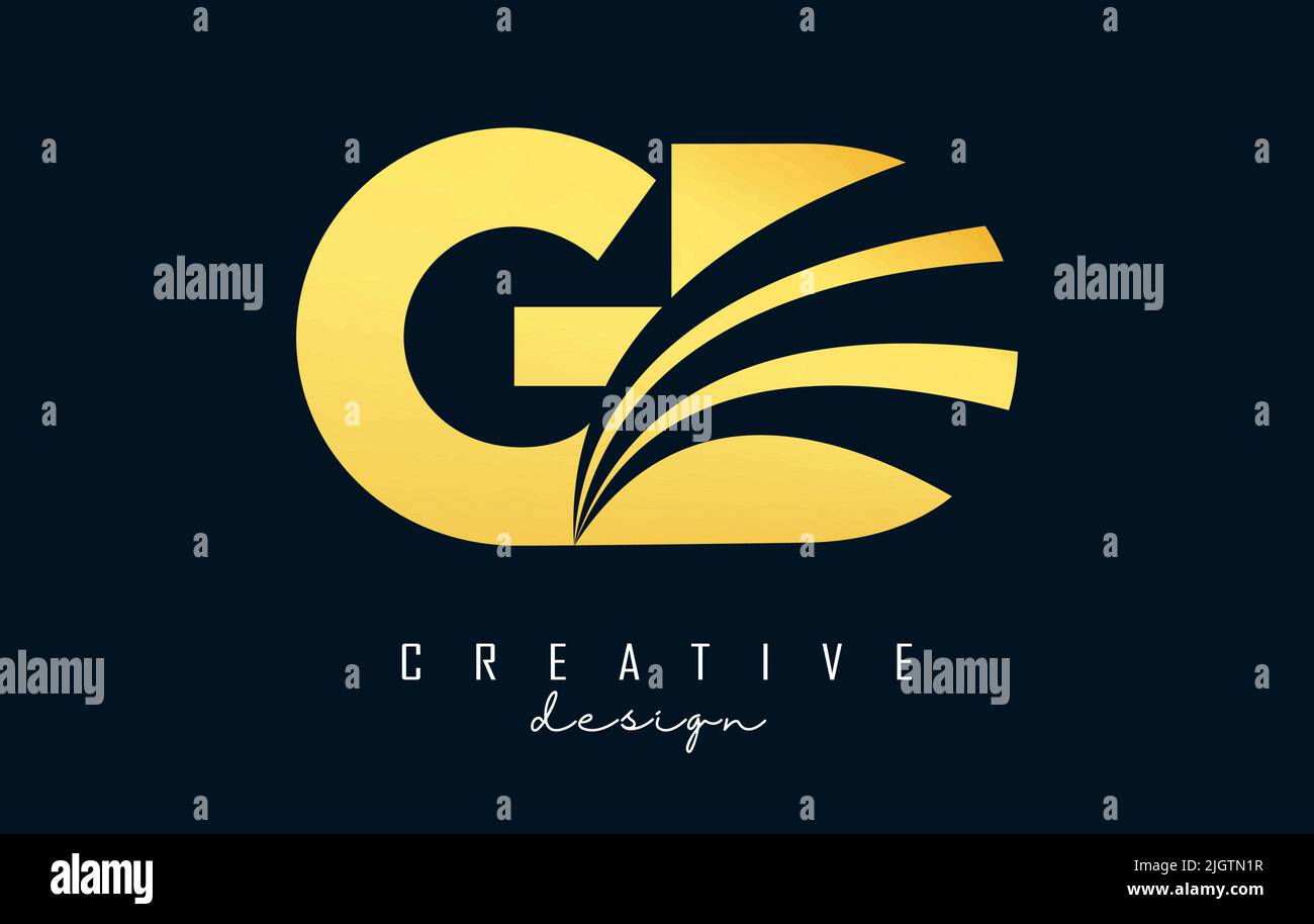 Creative blue letter GD g d logo with leading lines and road concept ...