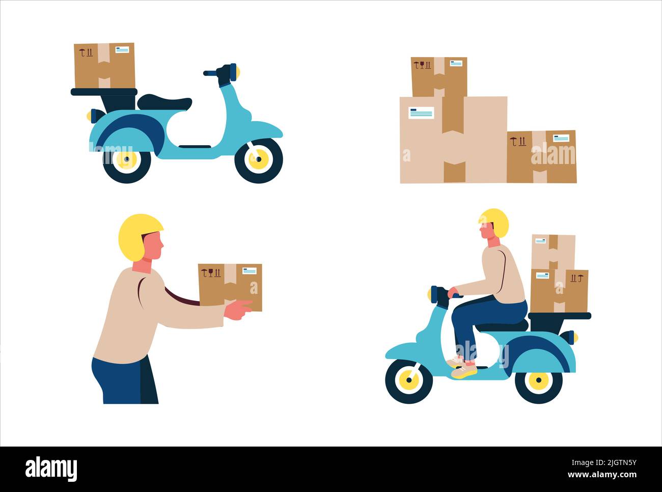 Motorcycle Delivery Clipart