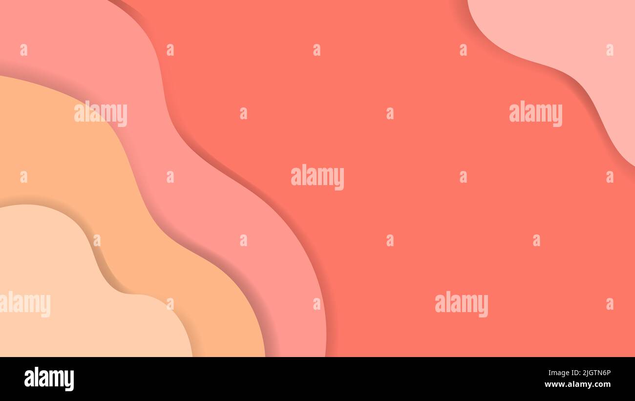Abstract orange pastel summer background with paper waves for banner ...