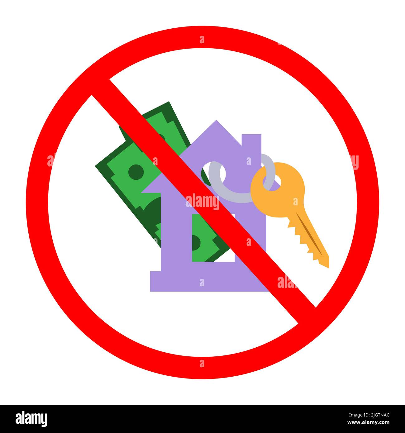 The forbidding keychain icon represents a house with keys on a ...