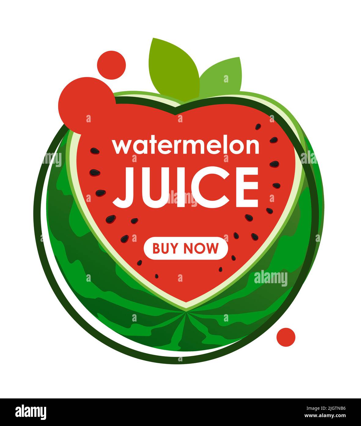 Juice watermelon label in shape of heart. Sale of refreshing fruit ...