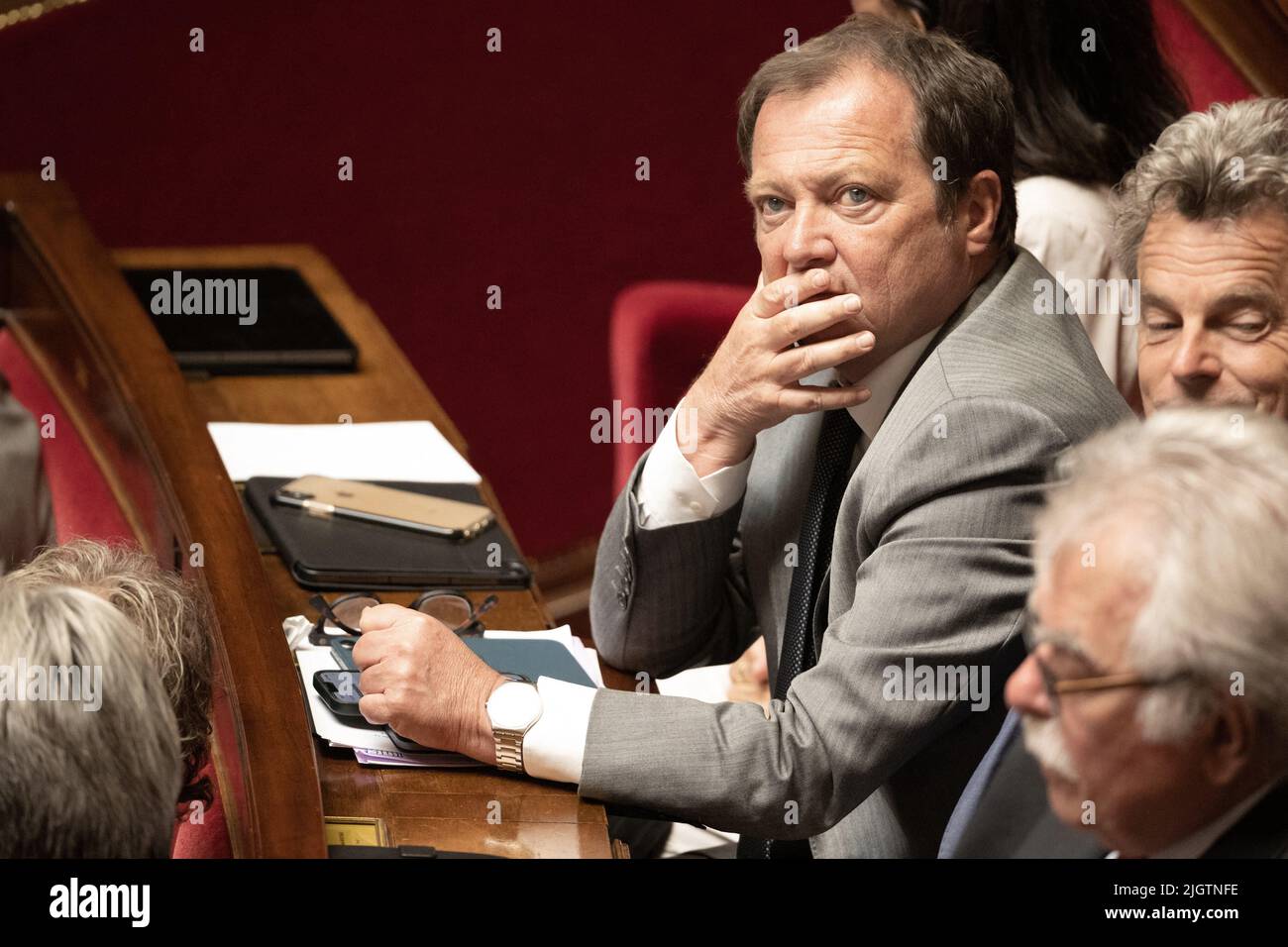 Deputy, Stephane Peu attends a session of Questions to the Government ...