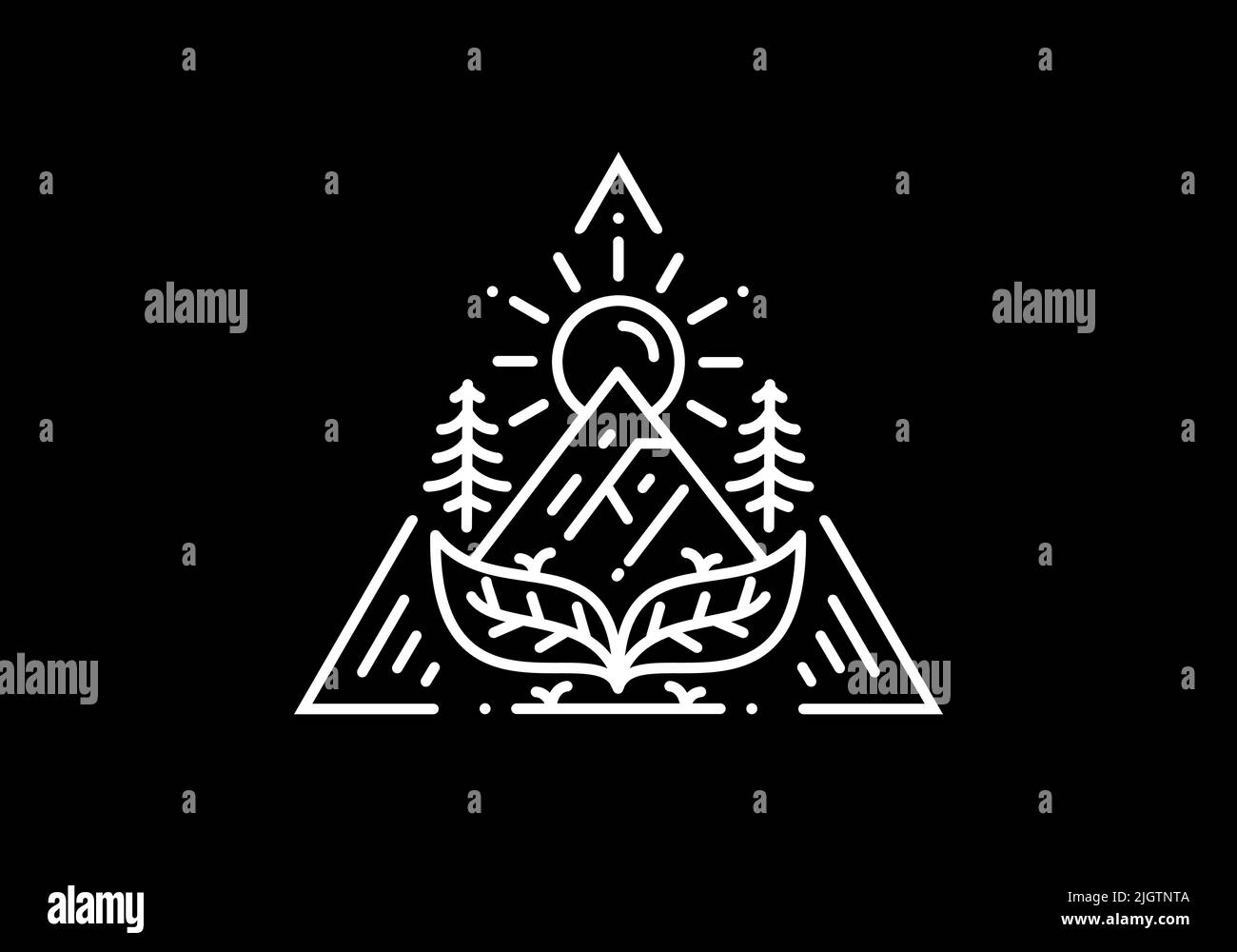 Village mountain graphic black Stock Vector Images - Alamy