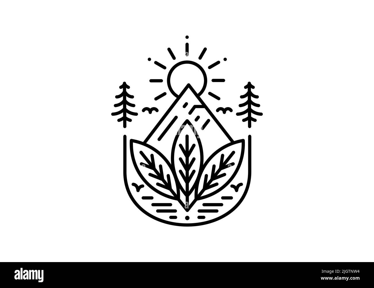 Village mountain graphic black Stock Vector Images - Alamy