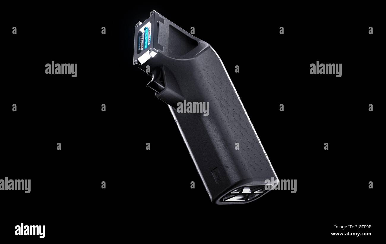 3D illustration of electronic technical medical device with glowing ...