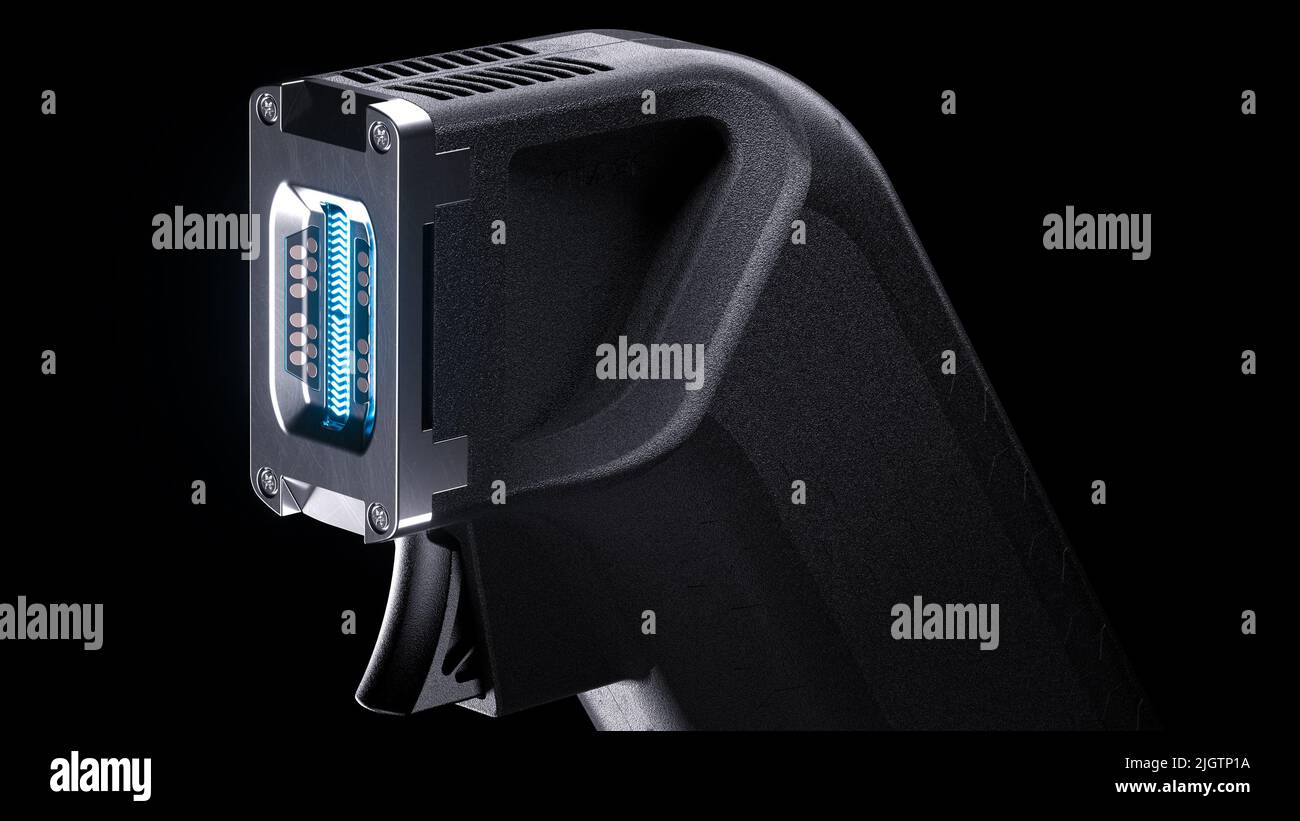3D illustration of electronic technical medical device with glowing ...