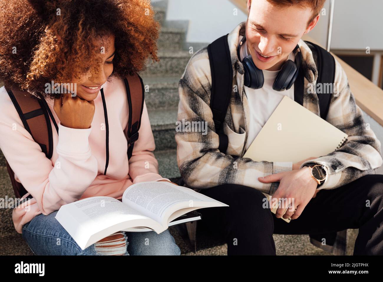 Girl students stairs hi-res stock photography and images - Alamy