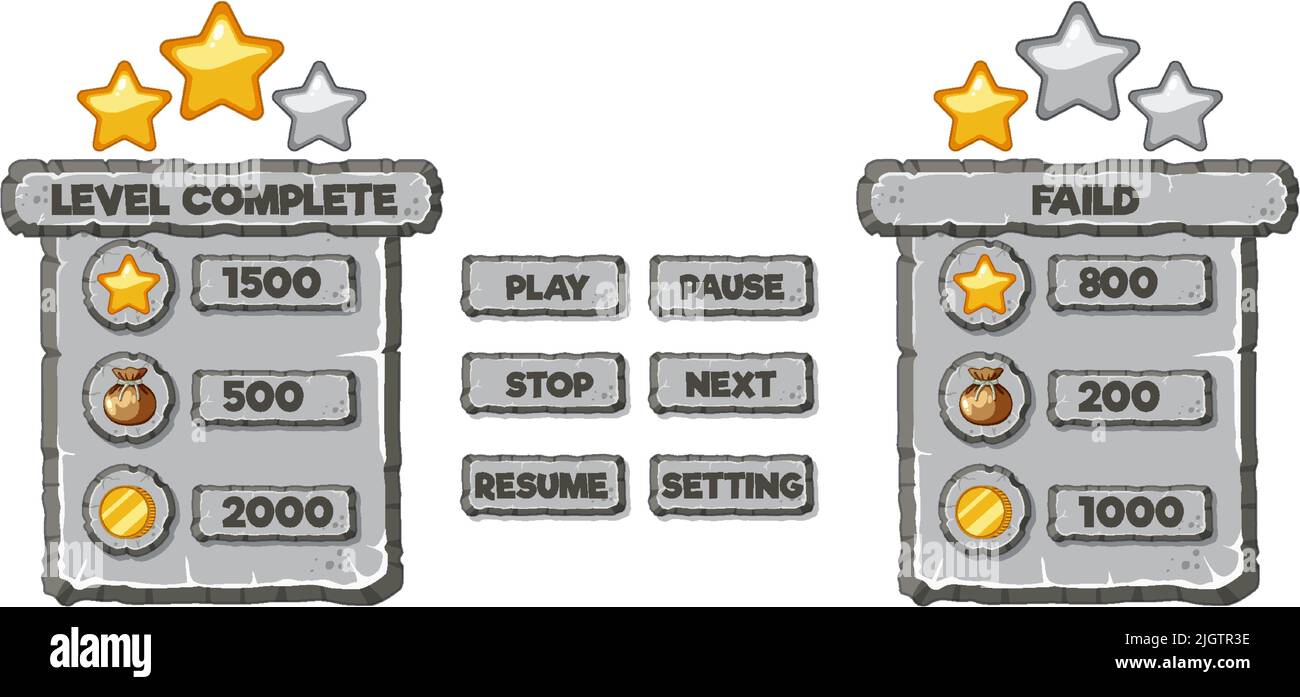 Game element template design set illustration Stock Vector Image & Art ...