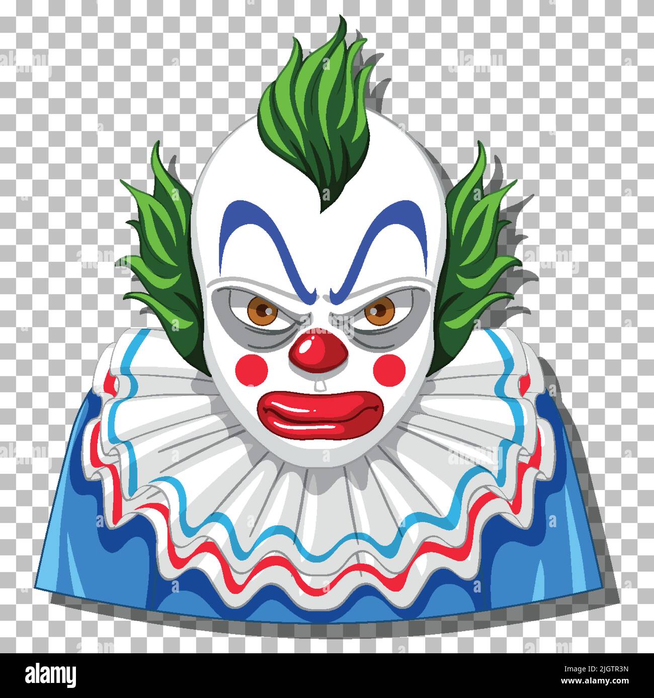 Scary clown head on grid background illustration Stock Vector Image ...