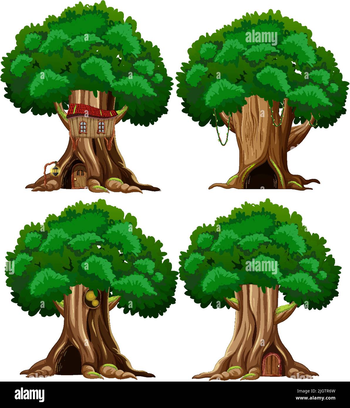 Big tree isolated cartoon illustration Stock Vector Image & Art - Alamy