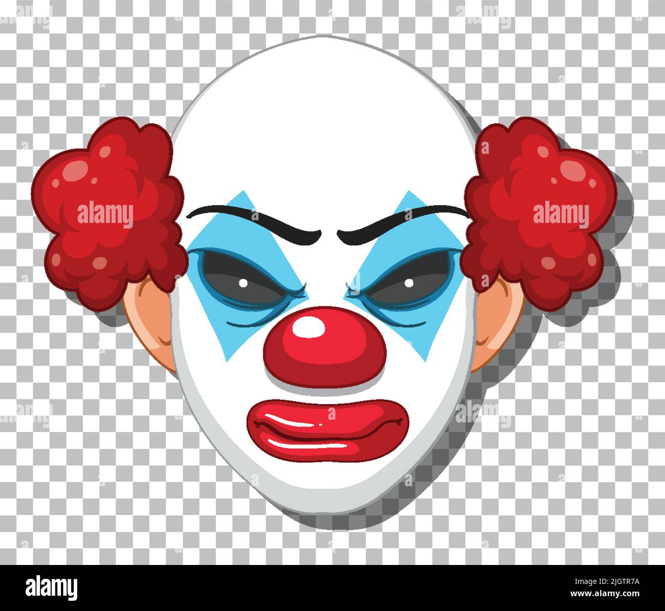 Scary clown head on grid background illustration Stock Vector Image ...