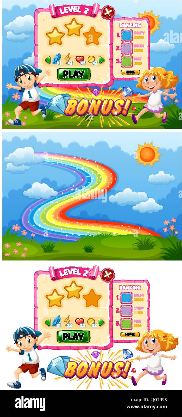 A game background template with elements illustration Stock Vector ...