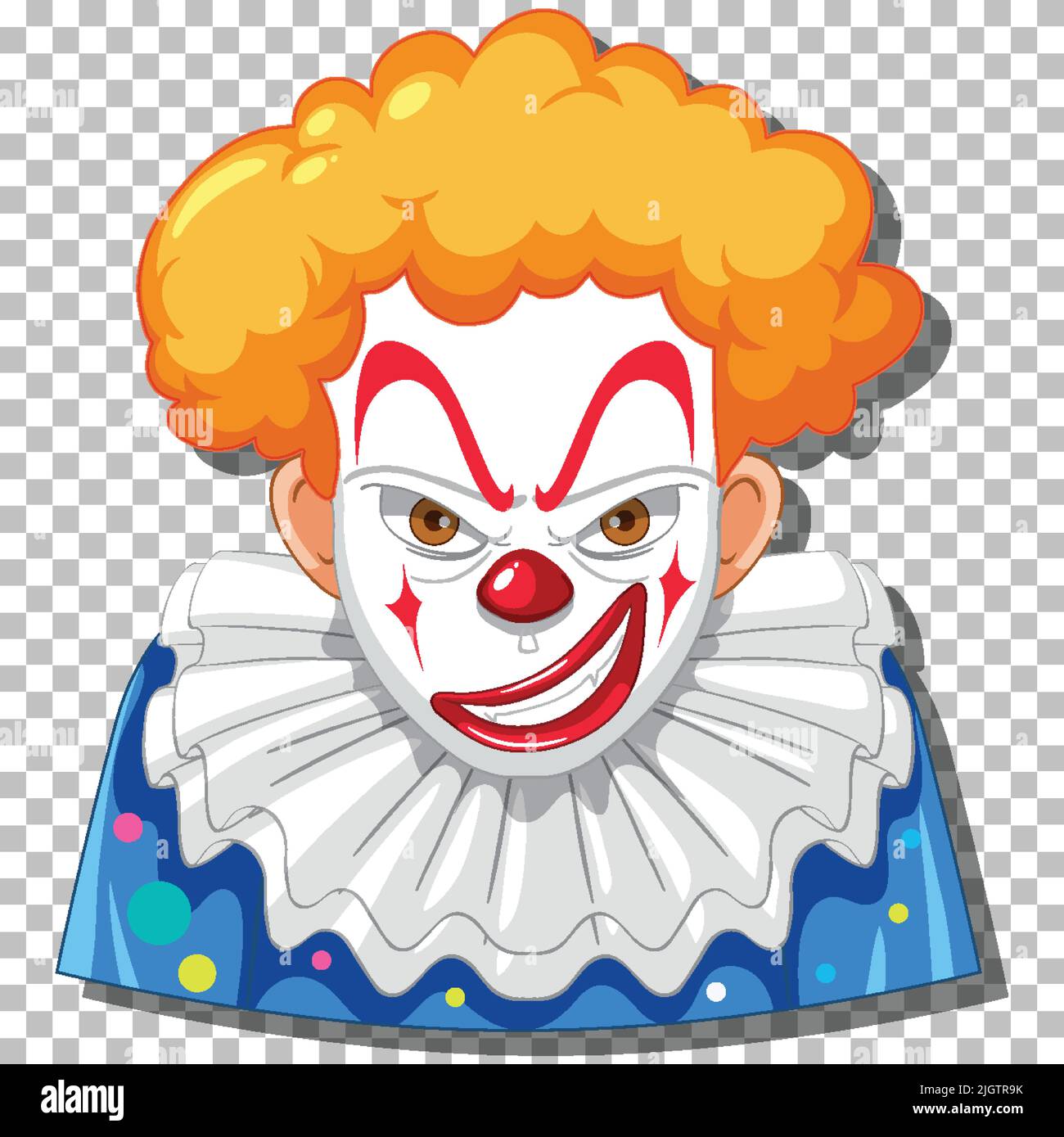 Scary clown head on grid background illustration Stock Vector Image ...