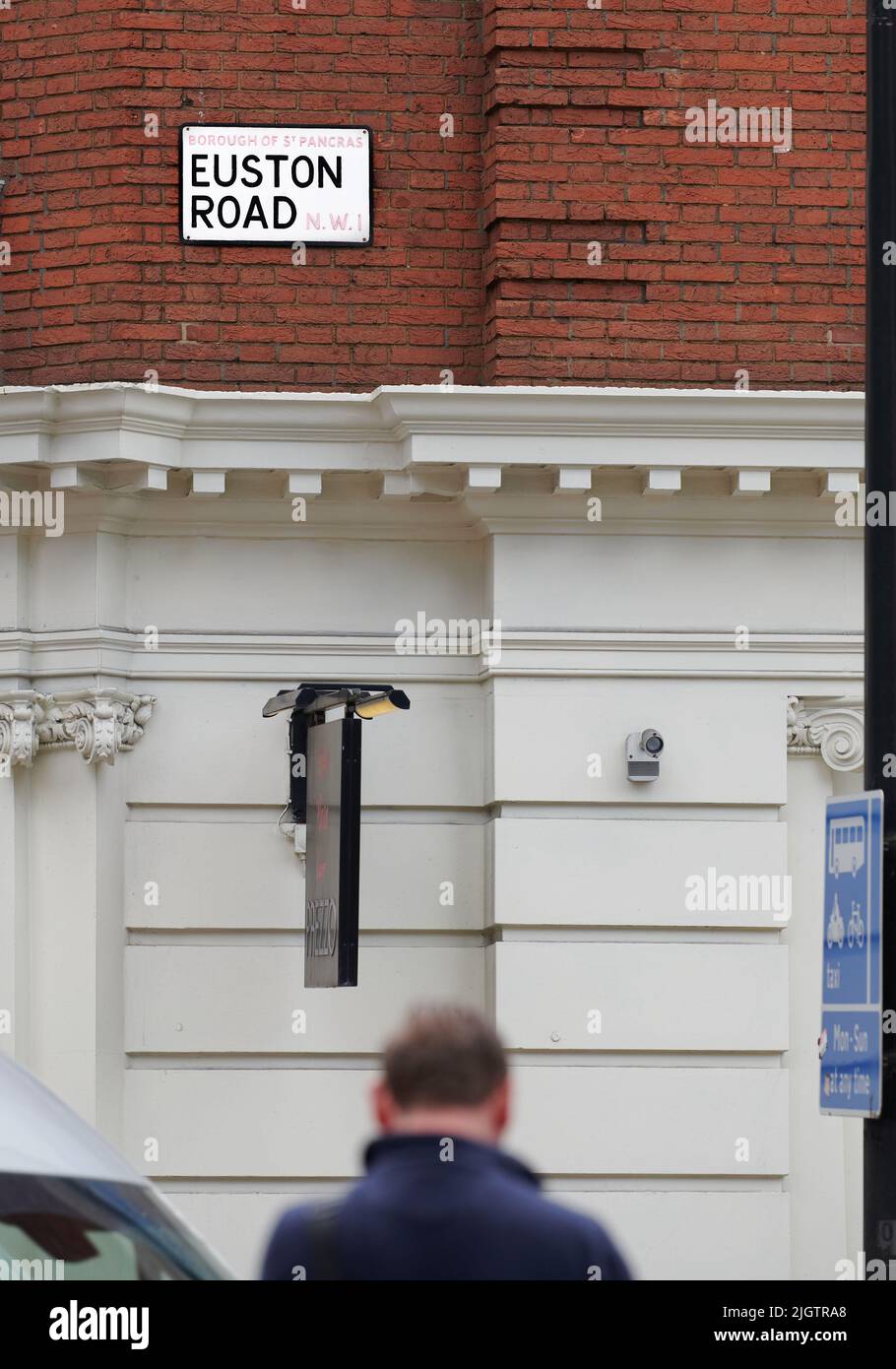 Street sign for Euston Road, London, NW1, England Stock Photo - Alamy