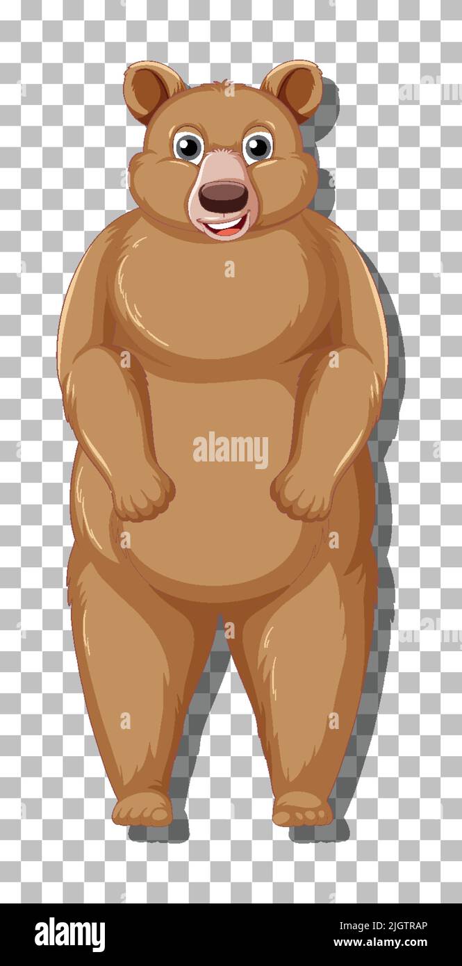 Grizzly bear cartoon character isolated illustration Stock Vector Image ...