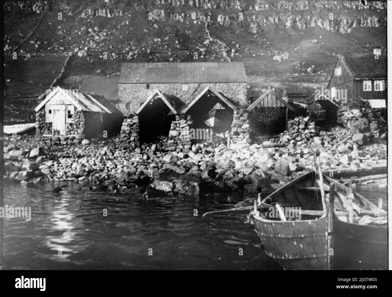 Written on the back: Boat shed "Naust" Kirkebö, Faroe Islands Siocrend ...