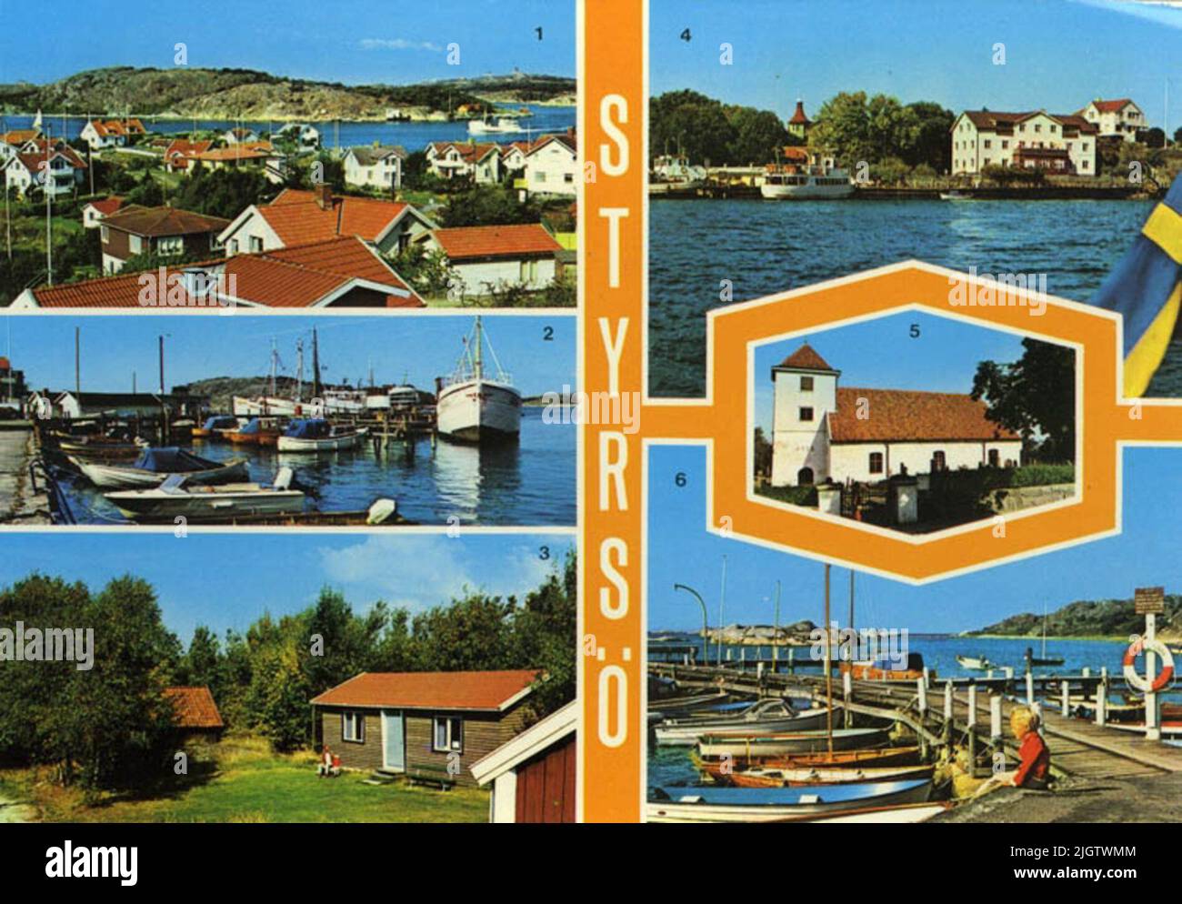 Text on the card: "Styrsö. 1. View from Tången. 2. Tången. 3 ...