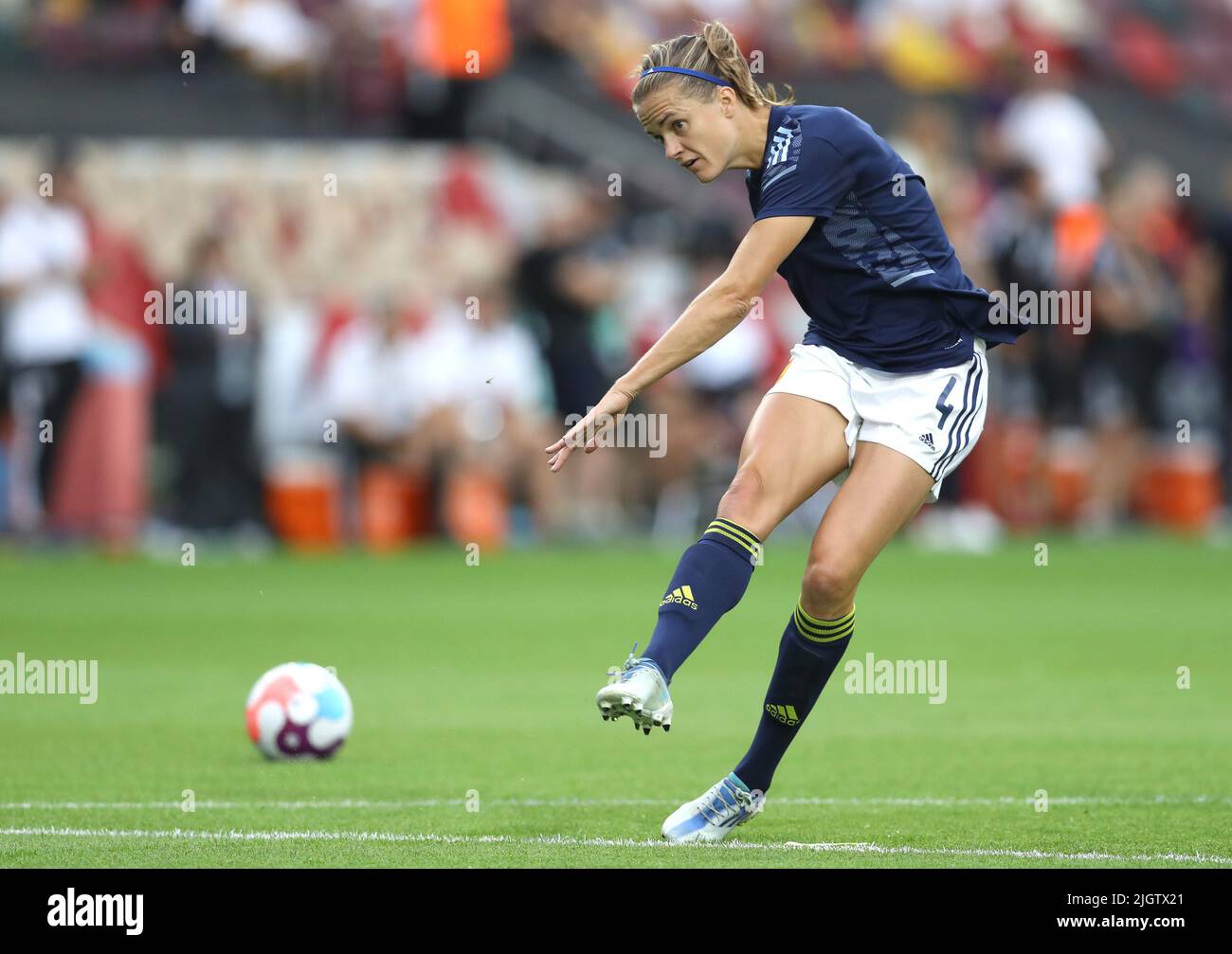 London, England, 12th July 2022. Irene Paredes of Spain warms up before ...