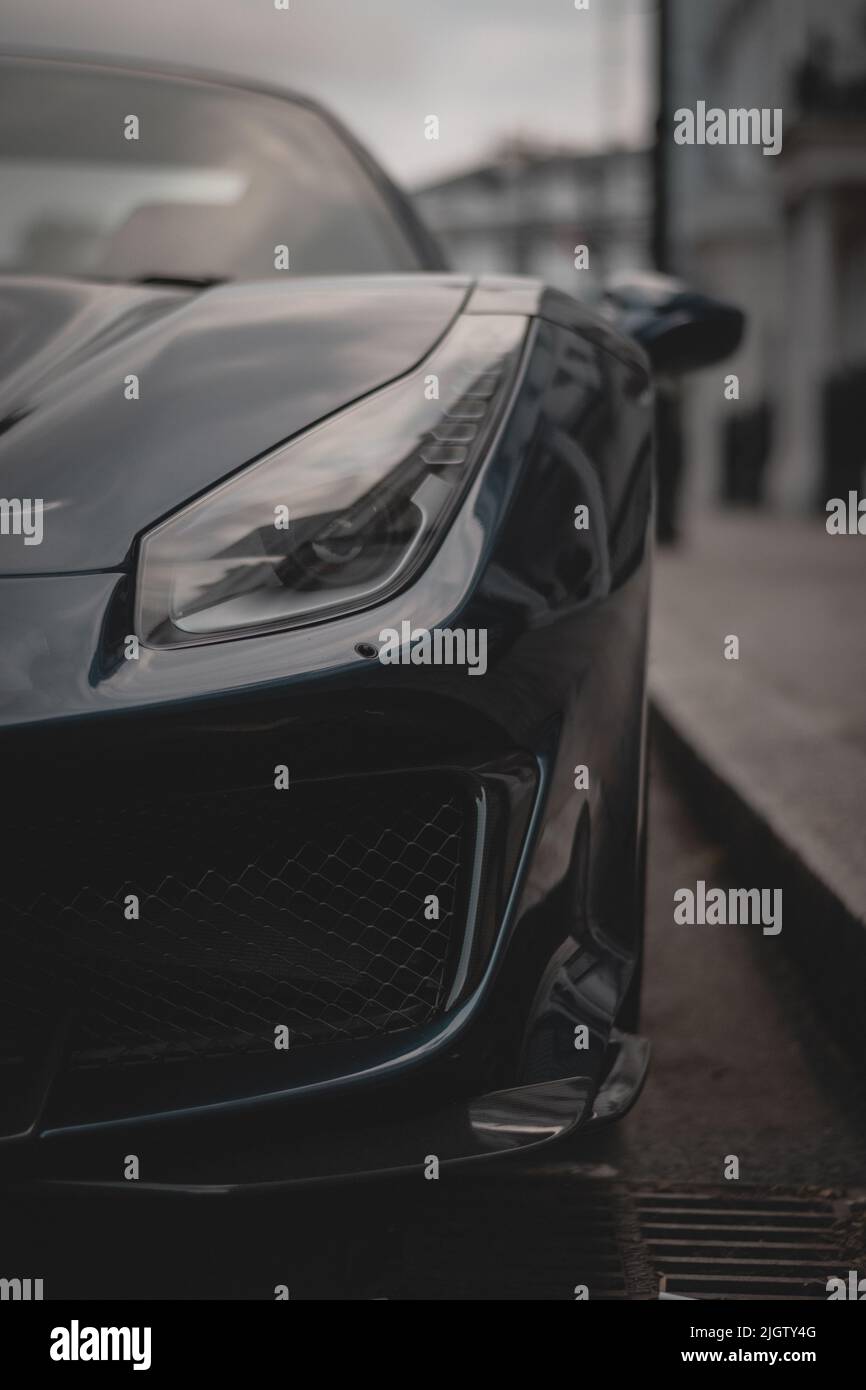 Blue Ferrari 488 Pista parked in London showing of its uniqueness and ...