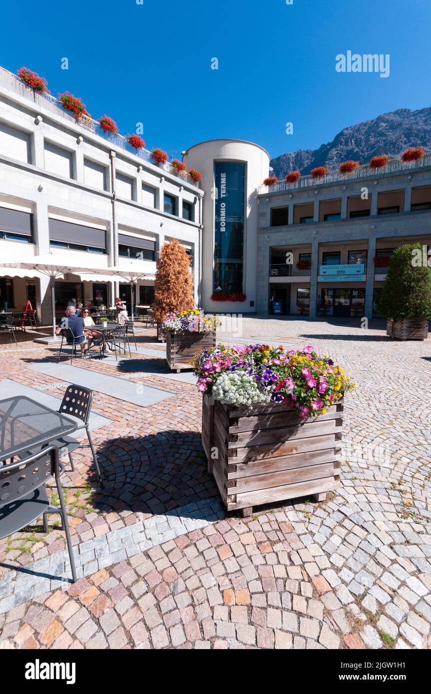 Italy, Lombardy, Valtellina, Bormio, Bormio Terme, Thermal Bath Stock ...