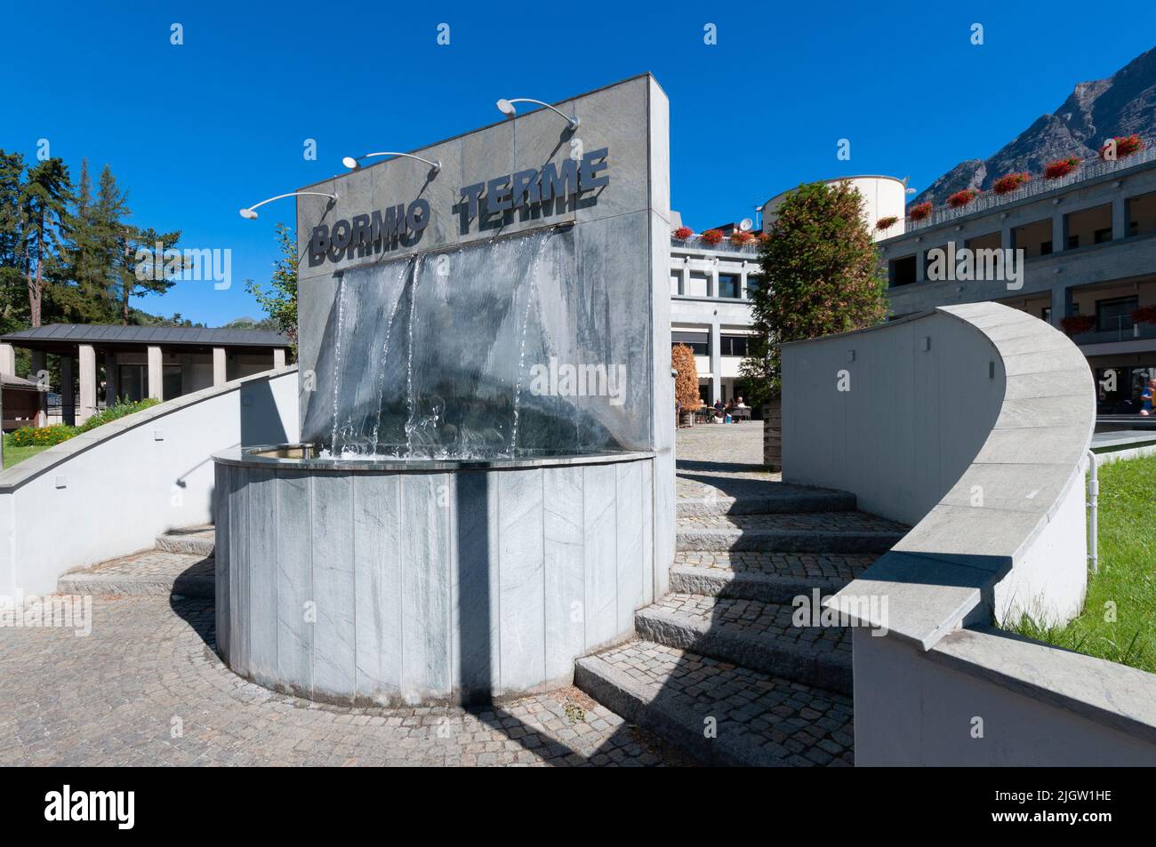 Italy, Lombardy, Valtellina, Bormio, Bormio Terme, Thermal Bath Stock ...