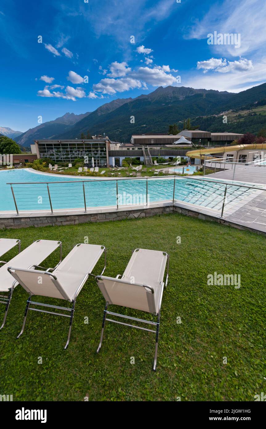 Italy, Lombardy, Valtellina, Bormio, Bormio Terme, Thermal Bath Stock ...