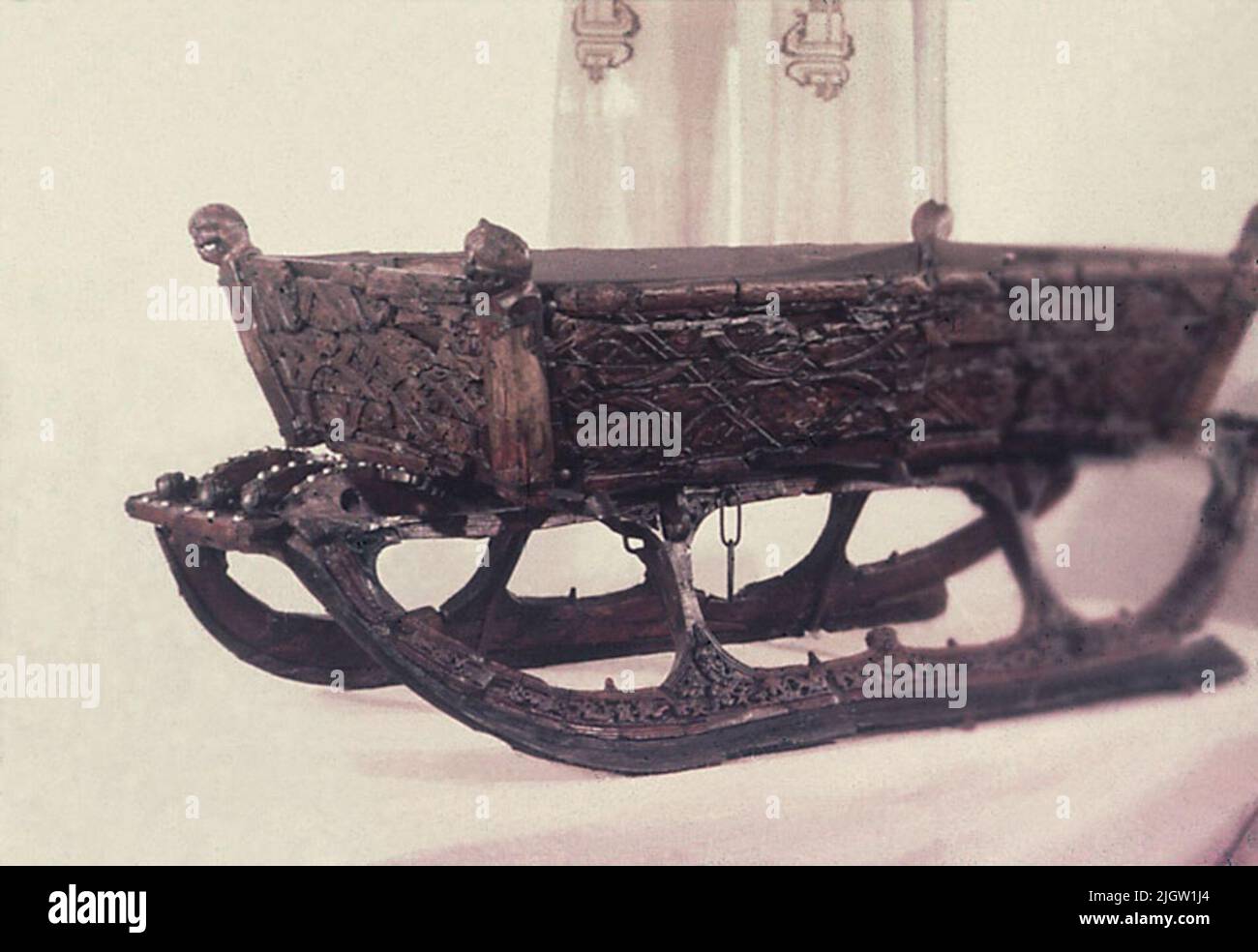 A sled with ornament from the Viking Age (?). “The Viking Ships Museum ...