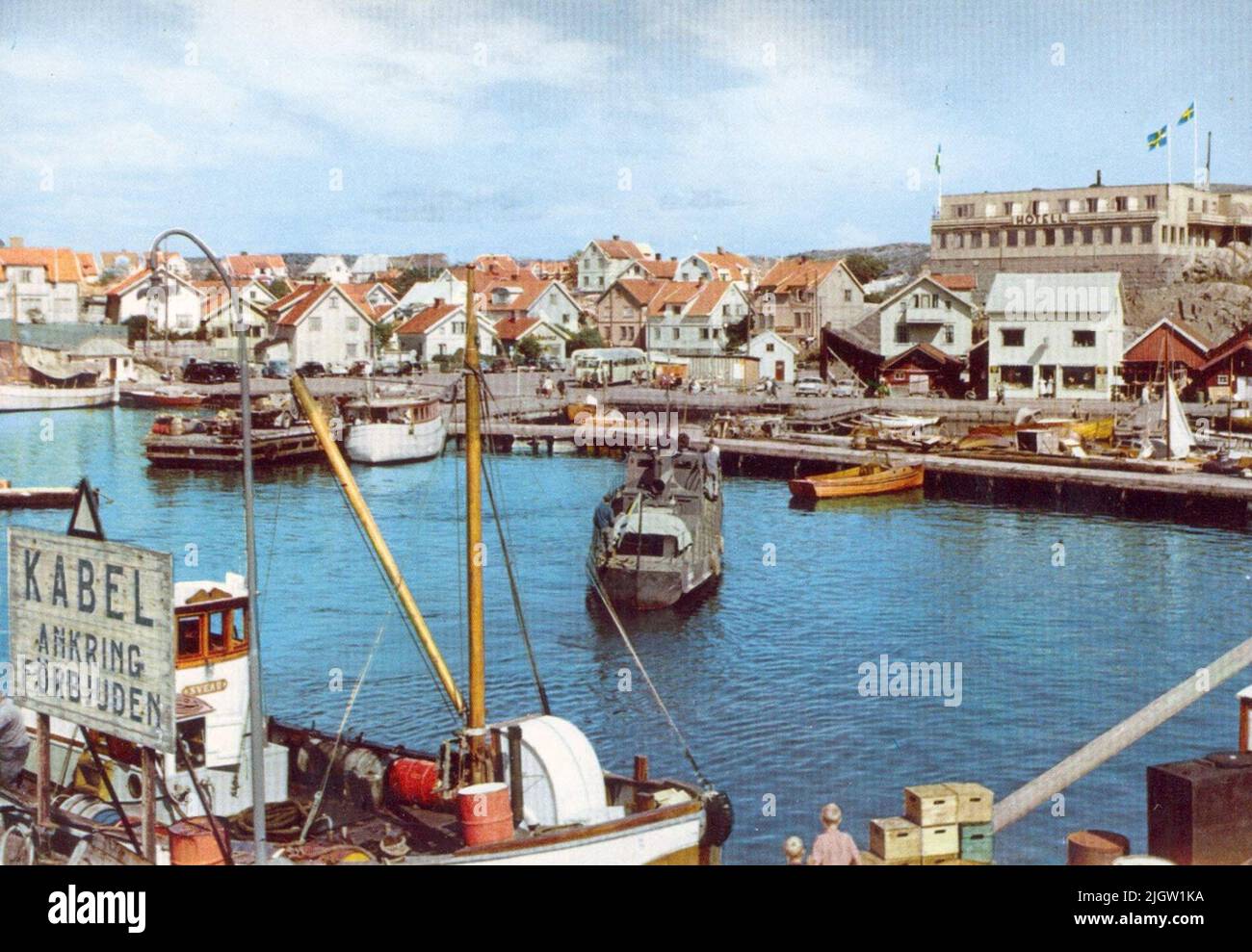 Printed text on the card: "Gravarne". "9 Oct. 1959 Stock Photo - Alamy
