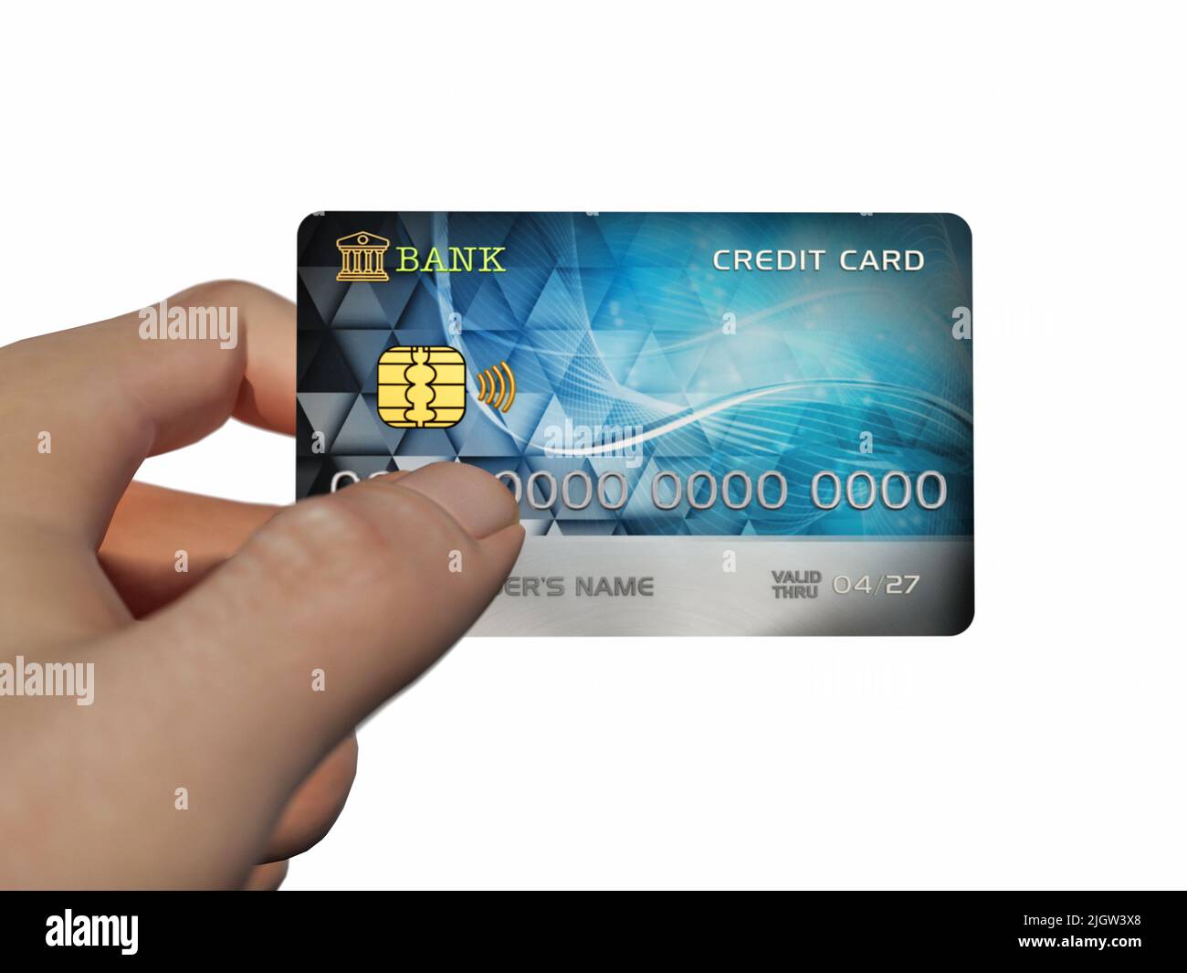 Generic credit card in hand. 3D illustration Stock Photo - Alamy