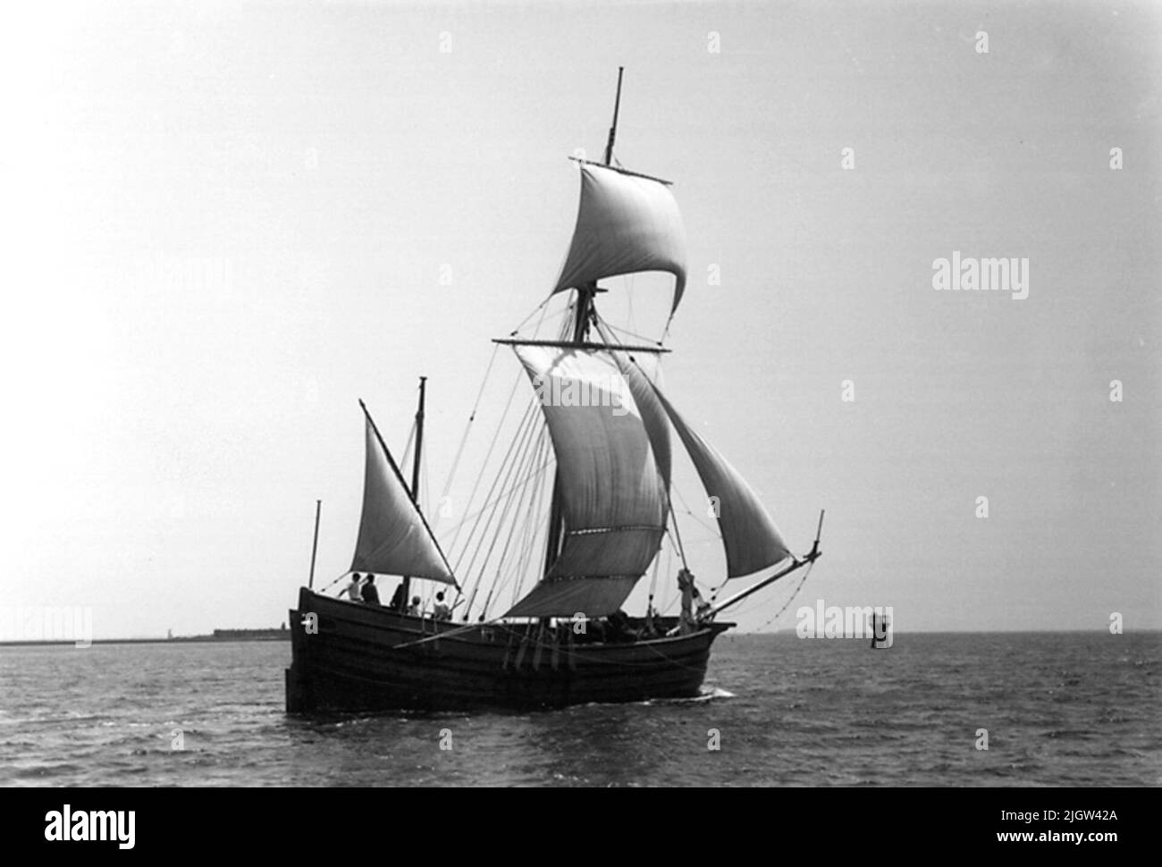 Heritage sailing ketch Black and White Stock Photos & Images - Alamy