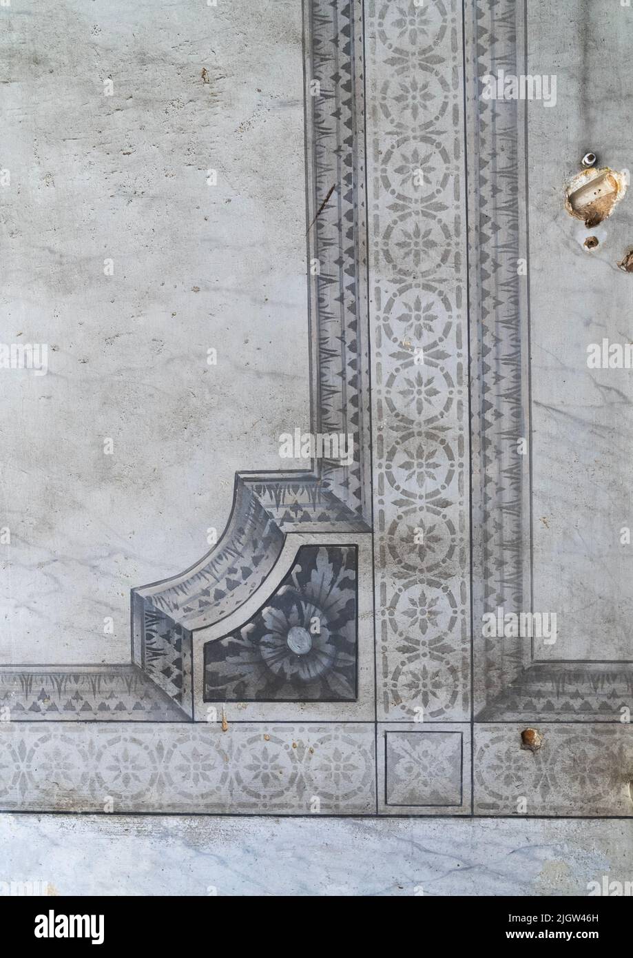 Detail of a wall decoration in a lebanese heritage house, Beirut ...