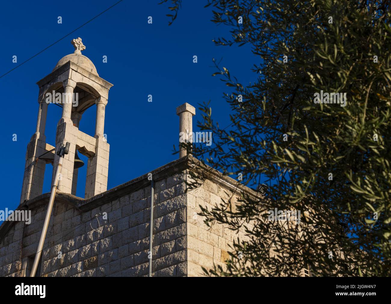 Bell tower of a church, Mount Lebanon, Douma, Lebanon Stock Photo - Alamy