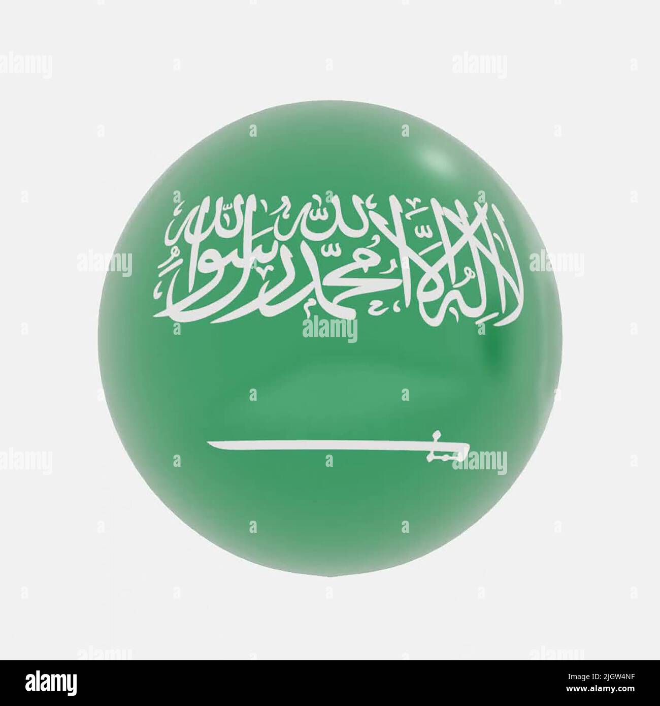 3d render of globe in Saudi Arabia countries flag for icon or symbol ...
