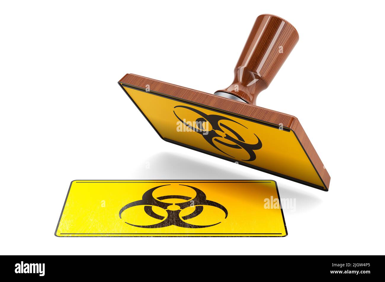 Biohazard stamp. Wooden stamper, seal with biohazard symbol, 3D ...