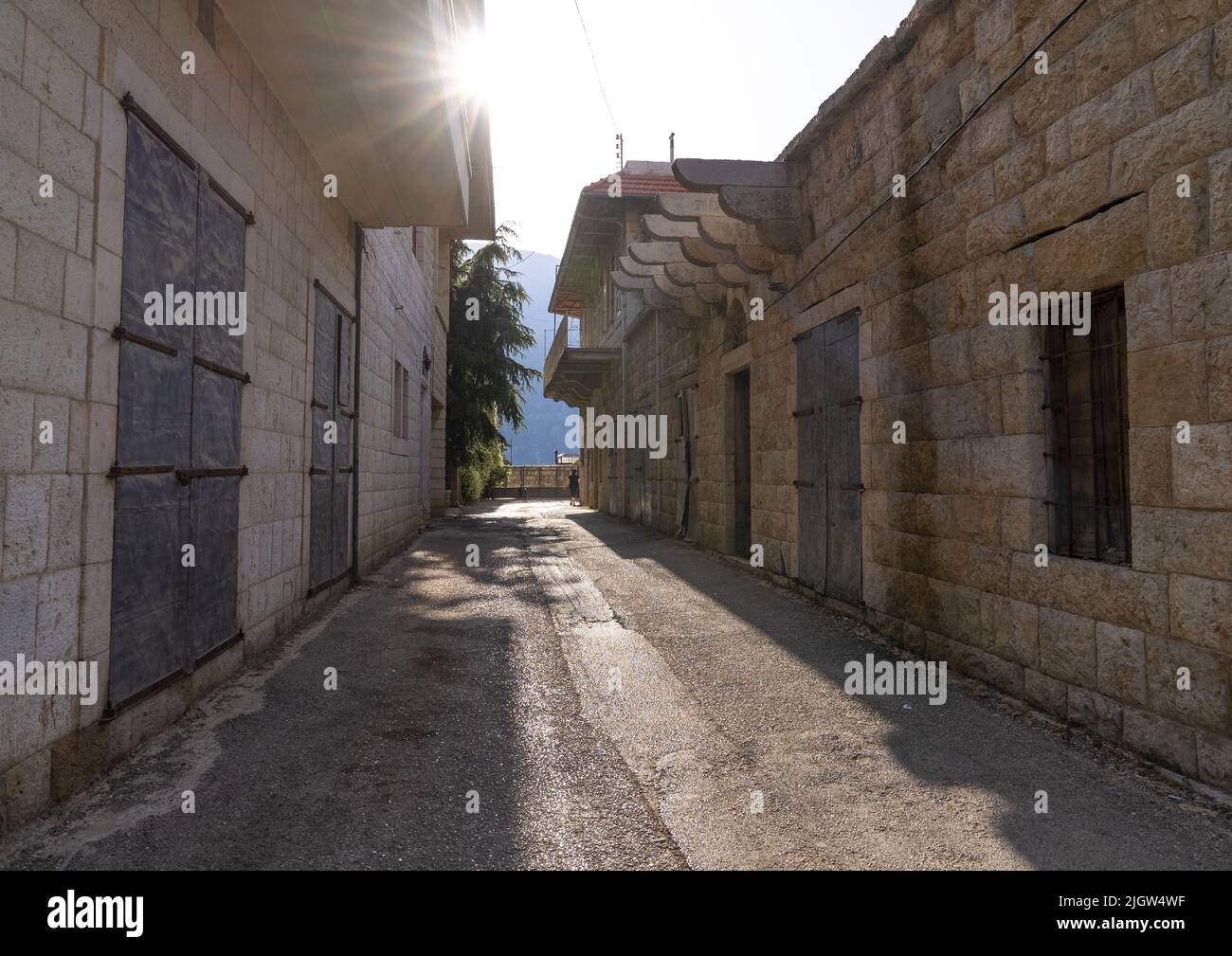 Old heritage houses in the village, Mount Lebanon, Douma, Lebanon Stock ...