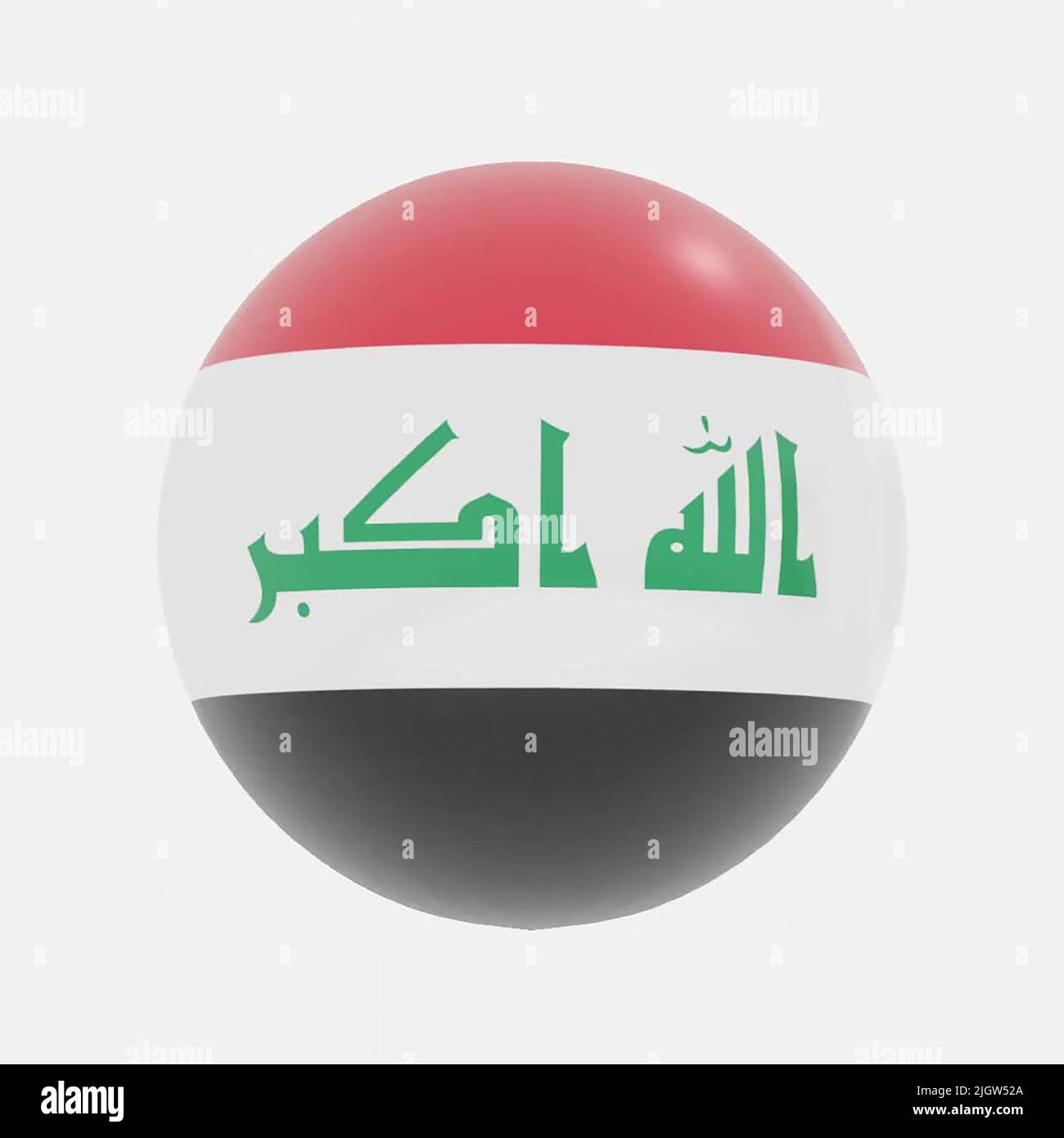 3d render of globe in Iraq countries flag for icon or symbol Stock ...