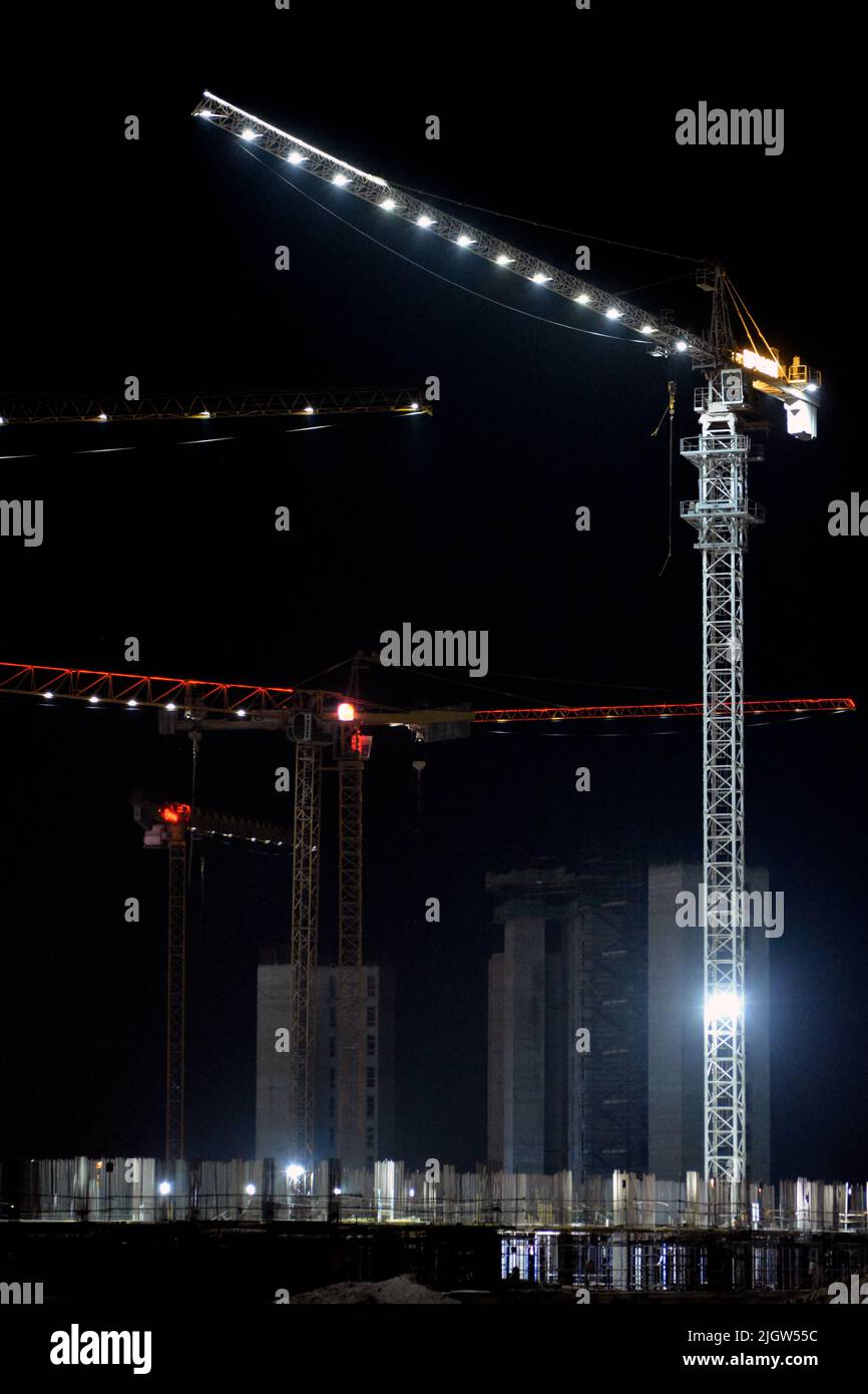 Construction site of new buildings in Egypt, Zed city Sheikh Zayed city ...