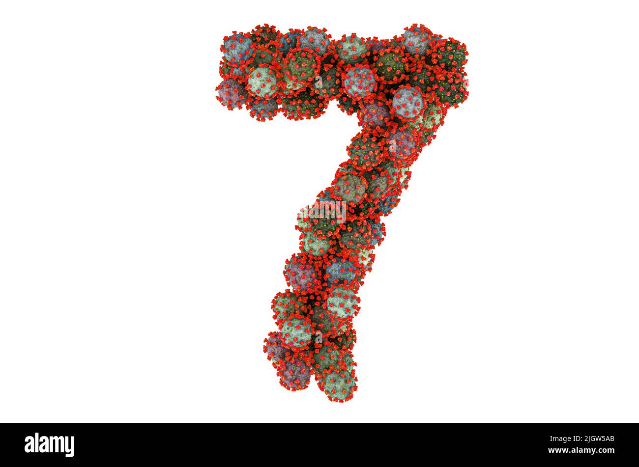 Number 7 from viruses. 3D rendering isolated on white background Stock ...