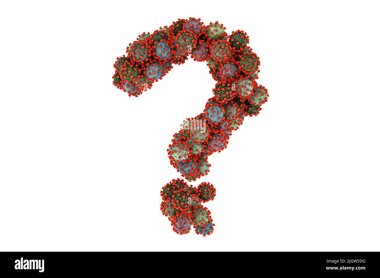 Question mark from from viruses. 3D rendering isolated on white ...