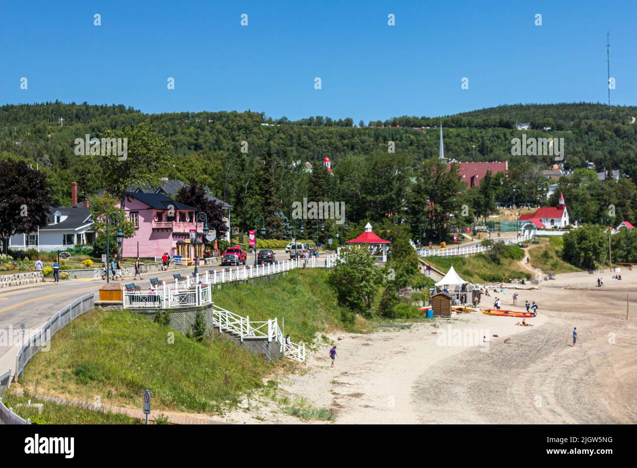 City of Tadoussac, Quebec, Canada. View of the main street in summer ...