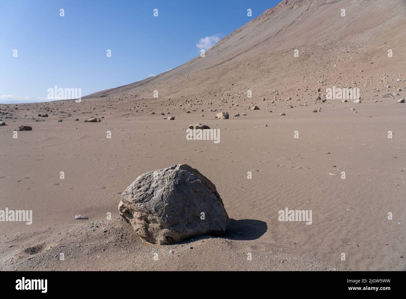 The barren landscape of the Atacama Desert between the Coastal Range ...