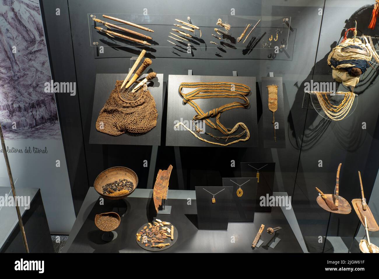 An exhibit of ancient artifacts of the Chinchorro culture in the San ...