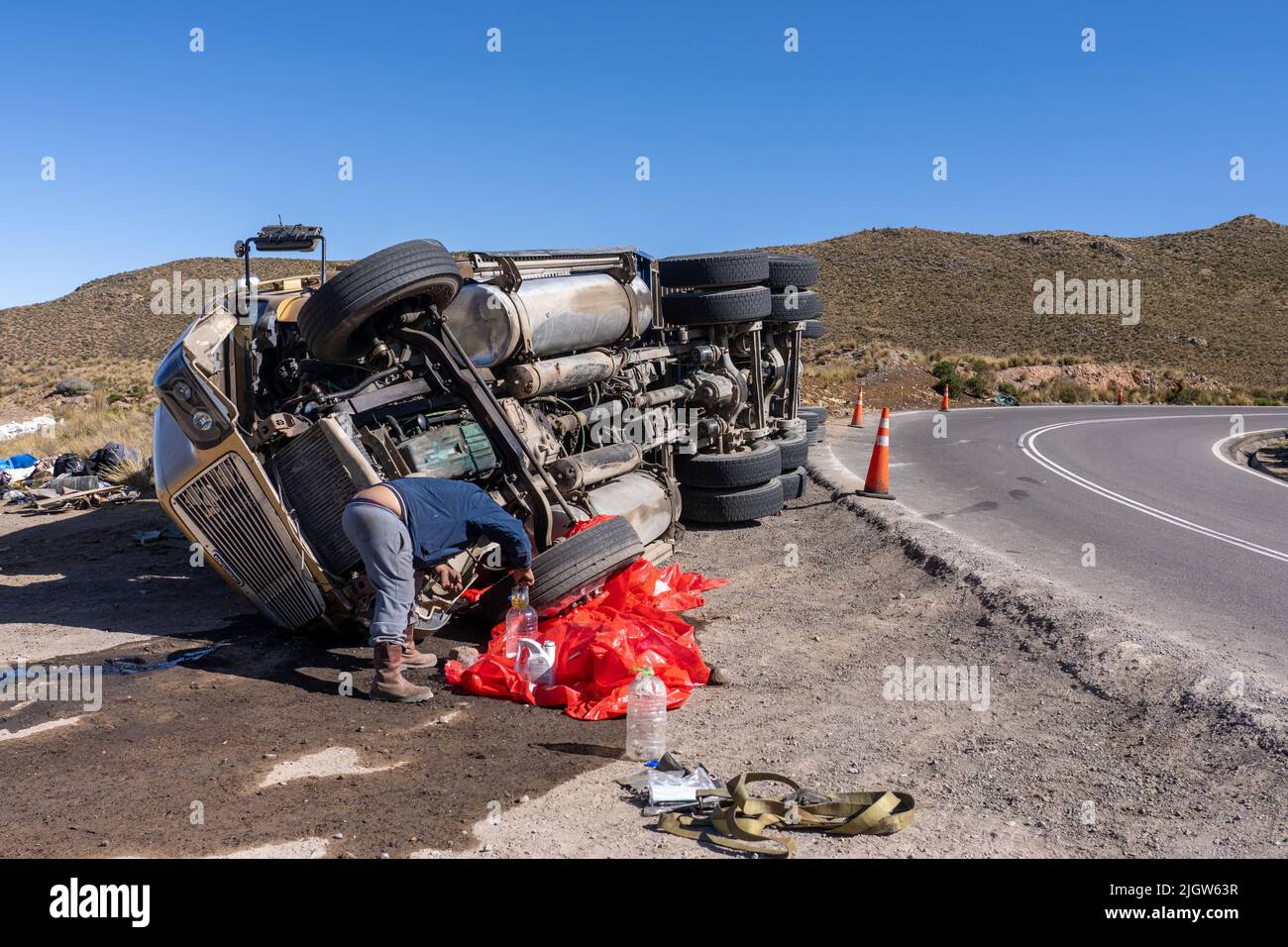 Driver crashed semi truck hi-res stock photography and images - Alamy