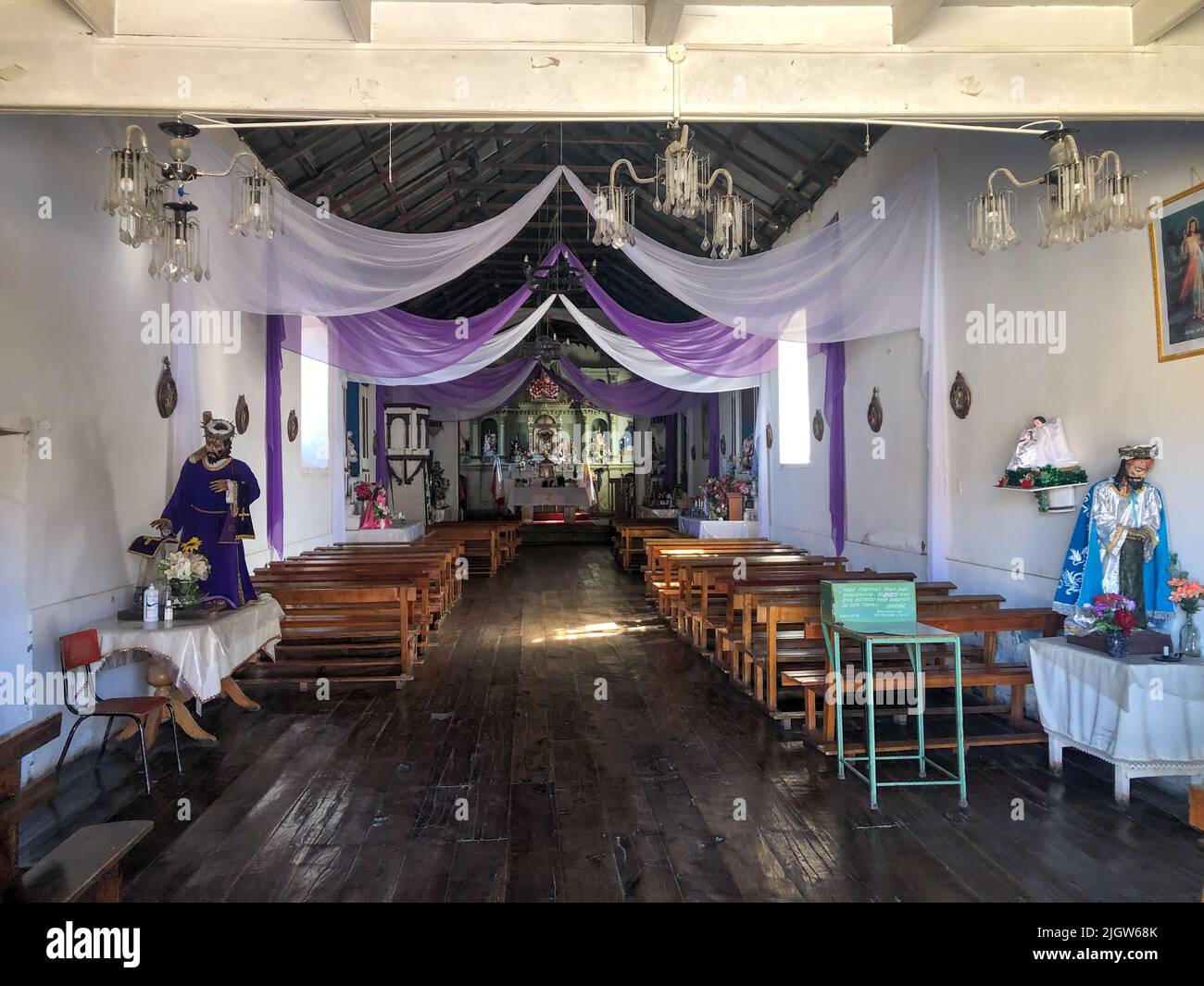 The nave of the Church of St. Ildefonso, built in the late 1800's in ...