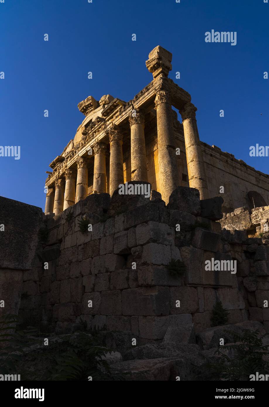 Temple of Bacchus in the archaeological site, Baalbek-Hermel ...