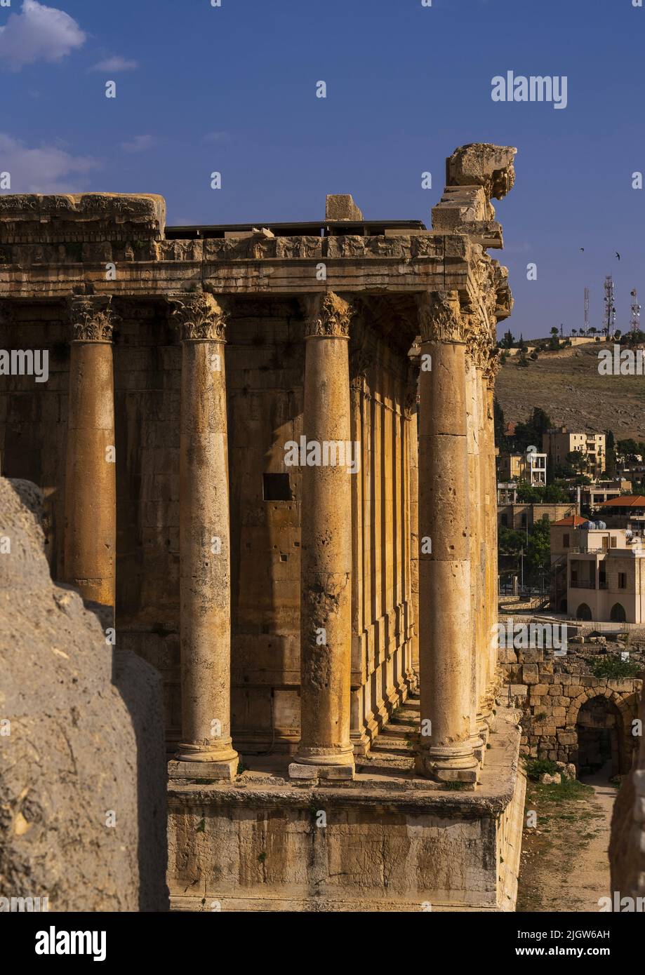 Temple of Bacchus in the archaeological site, Baalbek-Hermel ...
