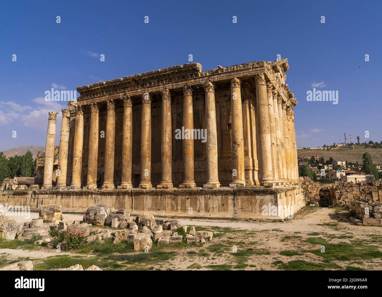Temple of Bacchus in the archaeological site, Baalbek-Hermel ...
